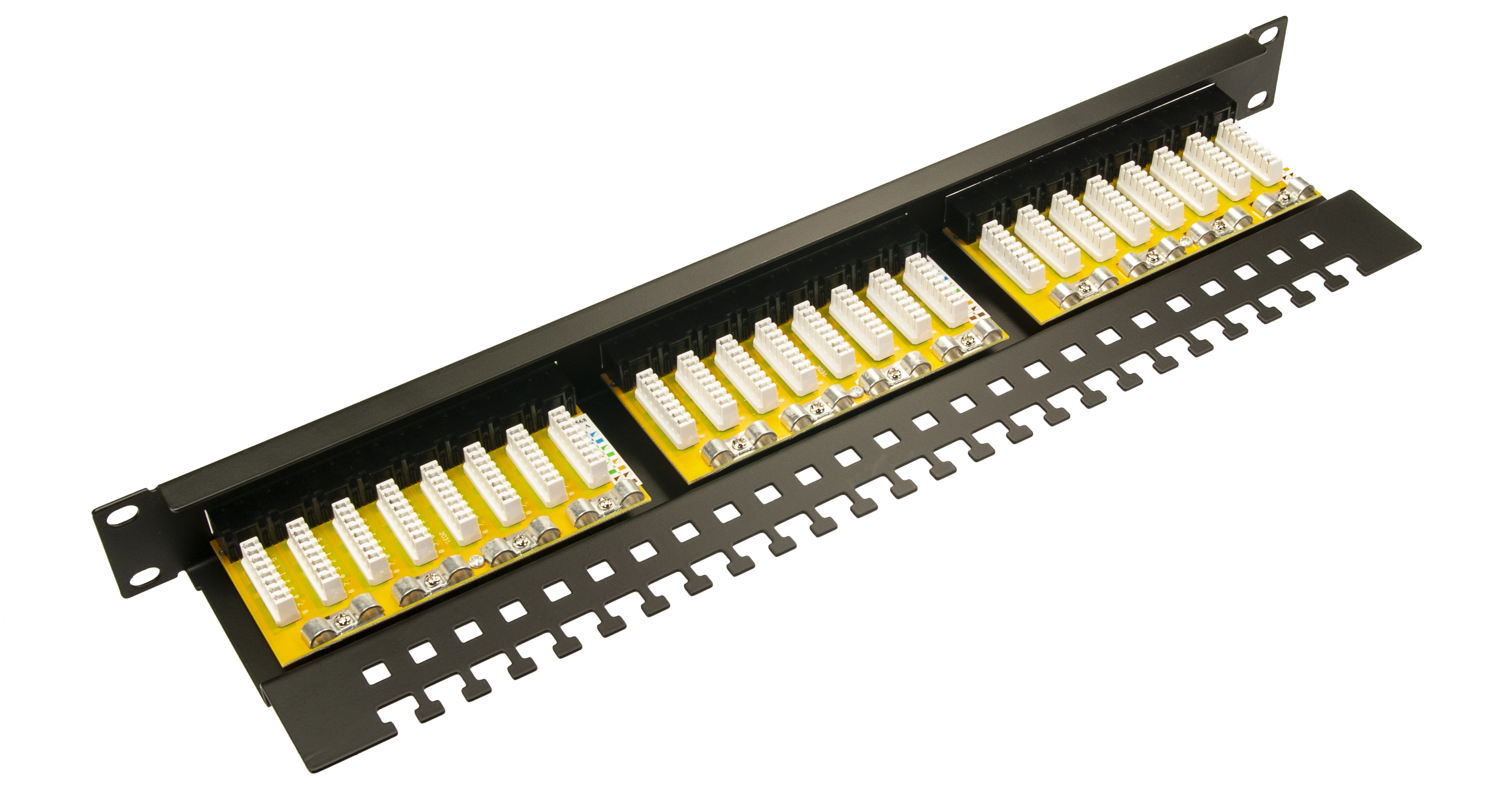 Patchpanel UTP cat 6 krone LSA connectors, cable organizer Rack 19" 1U